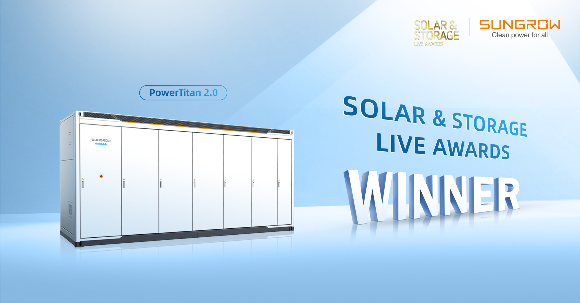 Sungrow PowerTitan 2.0 Wins the Storage Product Innovation Award at ...
